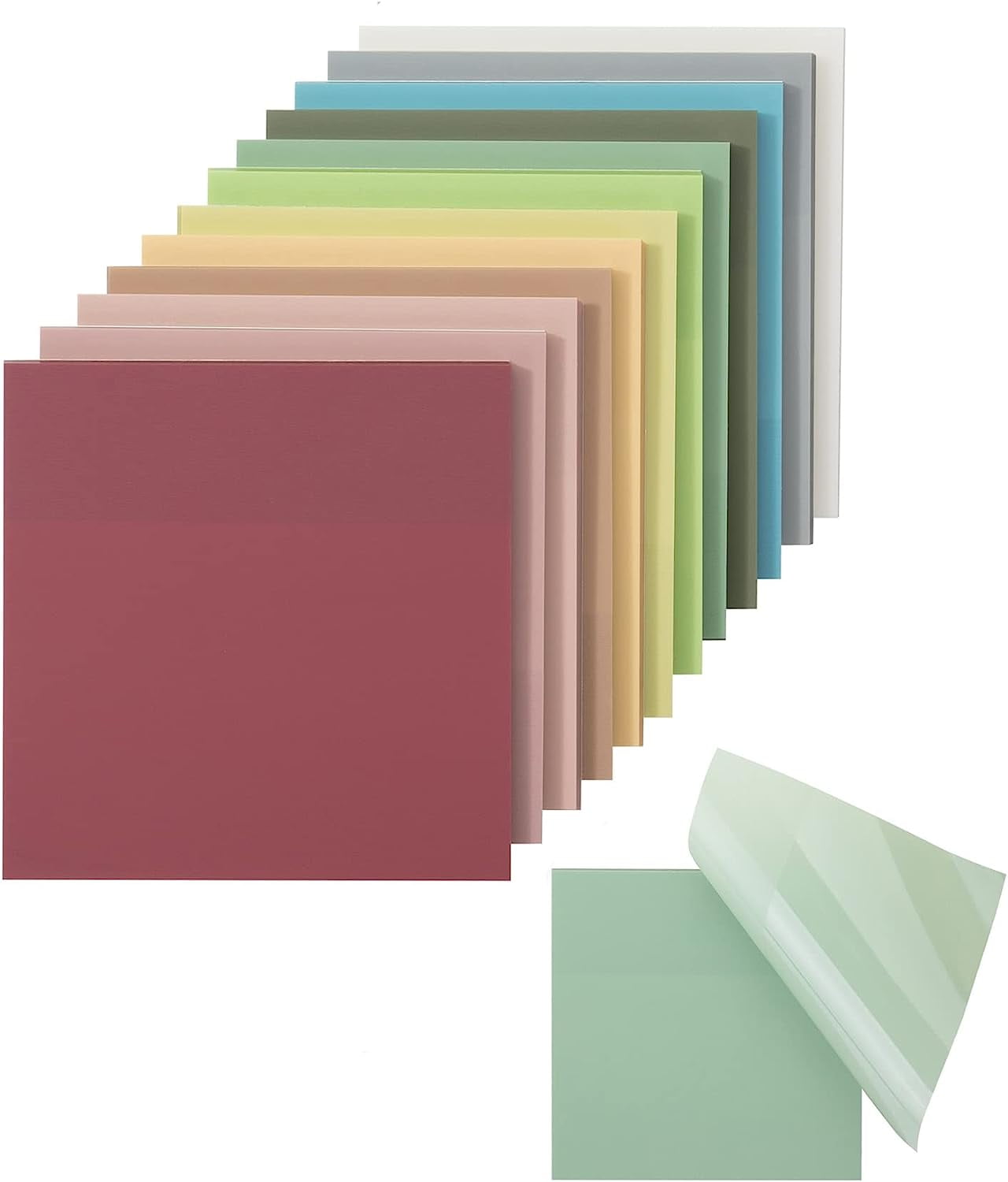 Transparent Sticky Notes, 3”x3”, Vintage Colors, 12 Pads, 600 Sheets ...