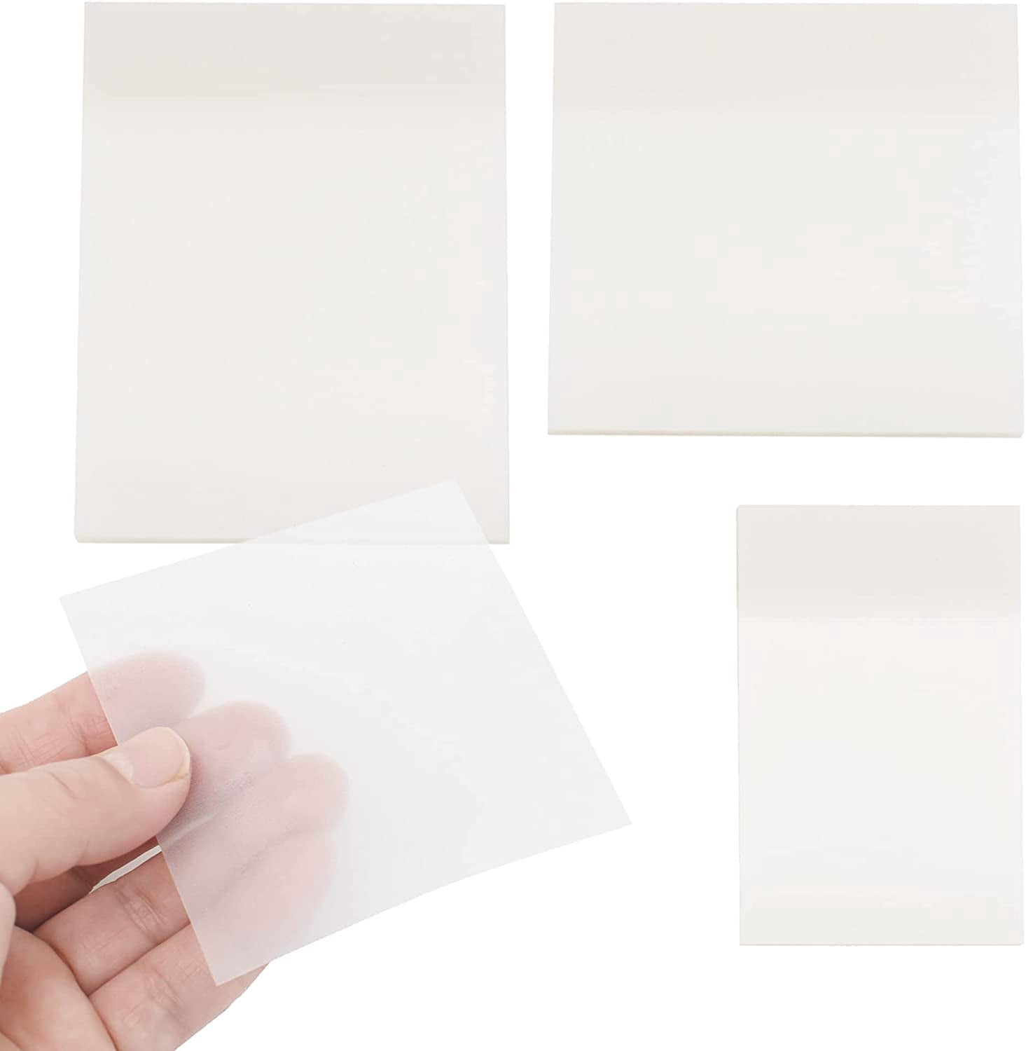 Transparent Sticky Notes Set of 3 Sizes Clear Post Self-Stick Notes ...
