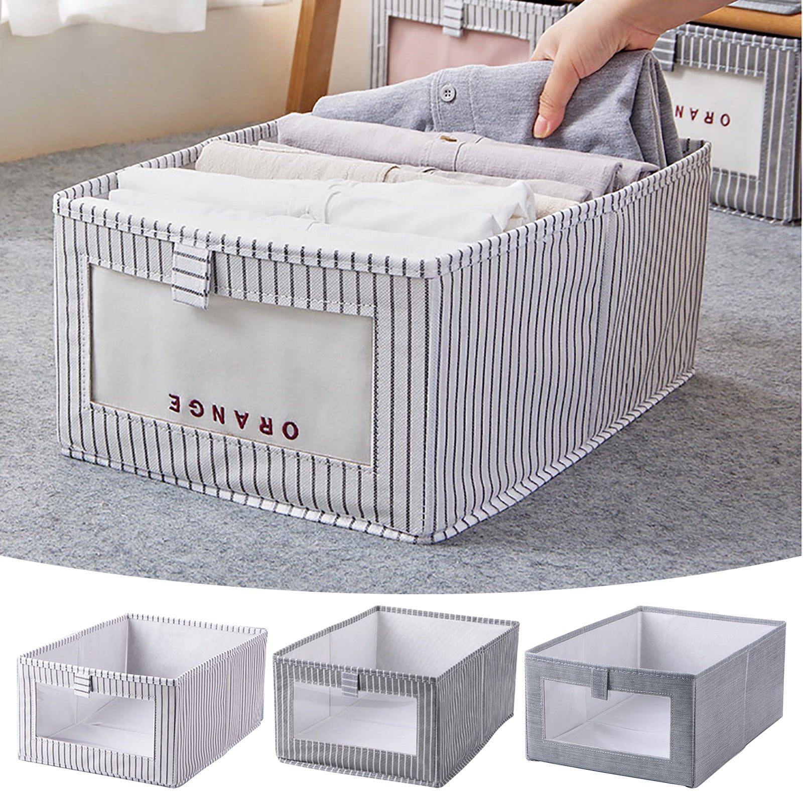 Transparent Storage Box Foldable Closet Organizer Clear Plastic ...