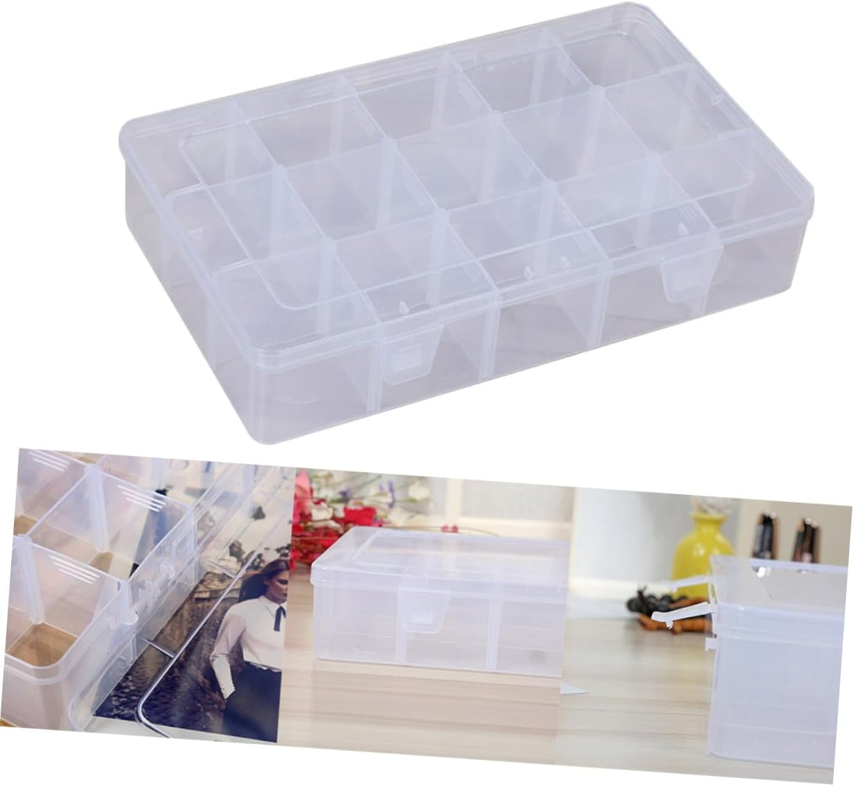 Transparent Storage Container 15 clear plastic organizer bins storage ...
