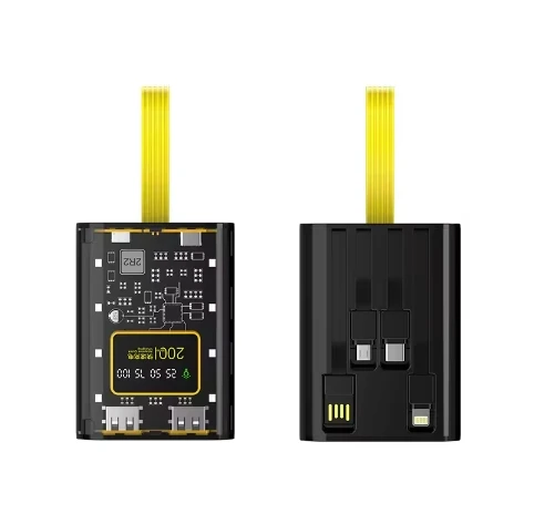 Transparent Super Fast Power Bank Built-in Cable with Large Capacity of ...