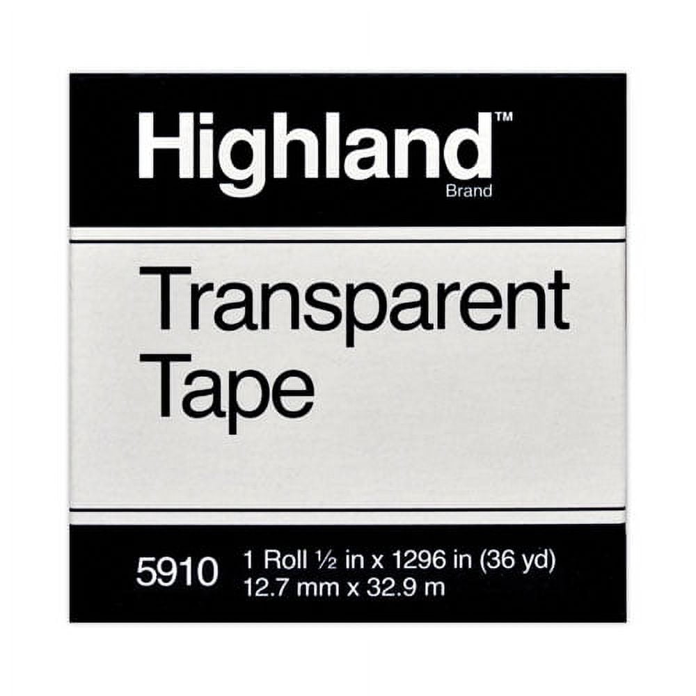 Transparent Tape, 1" Core, 0.5" X 36 Yds, Clear | Bundle of 10 Rolls ...