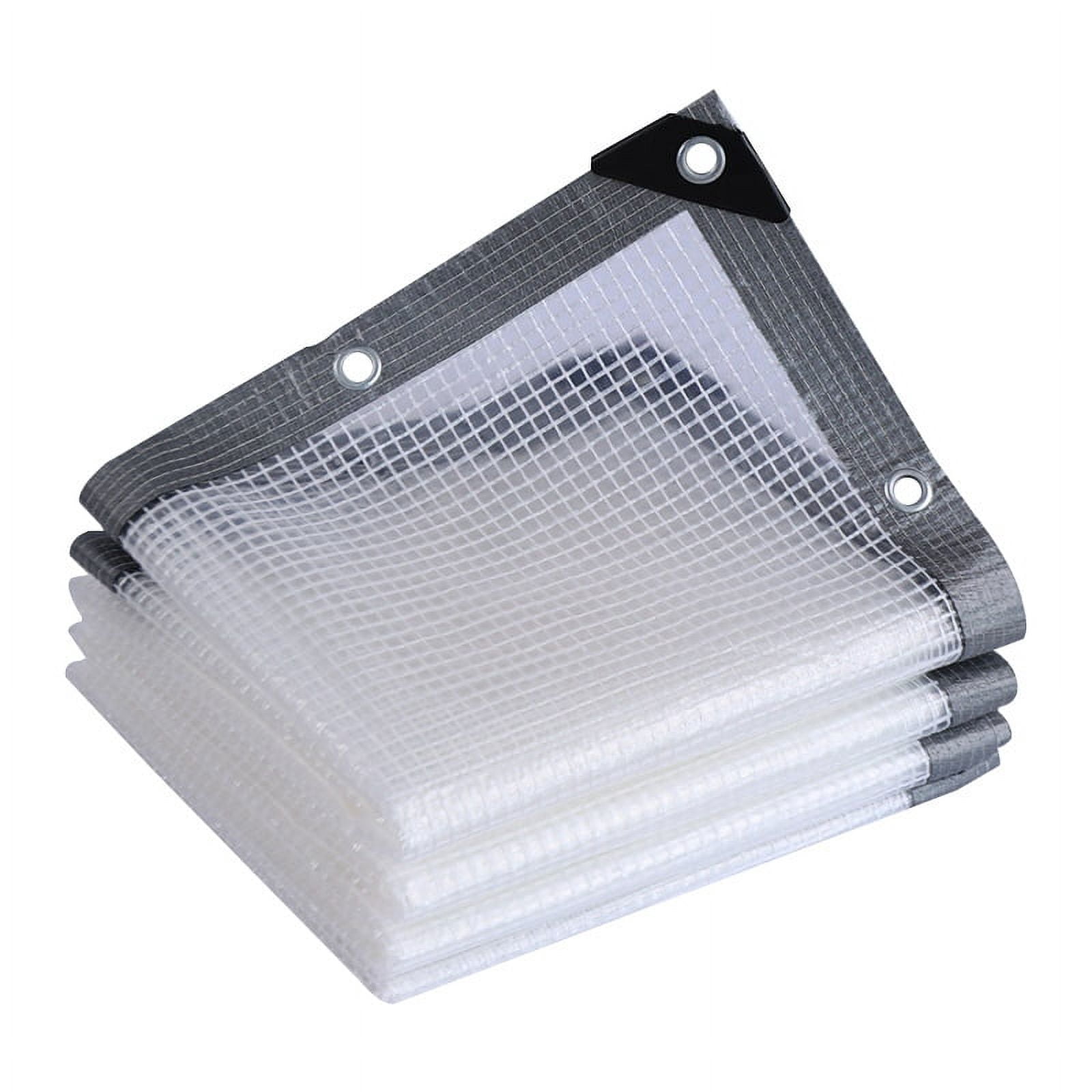 Transparent Tarpaulin PE Film Grid Rainproof Cloth with Silver Edge ...
