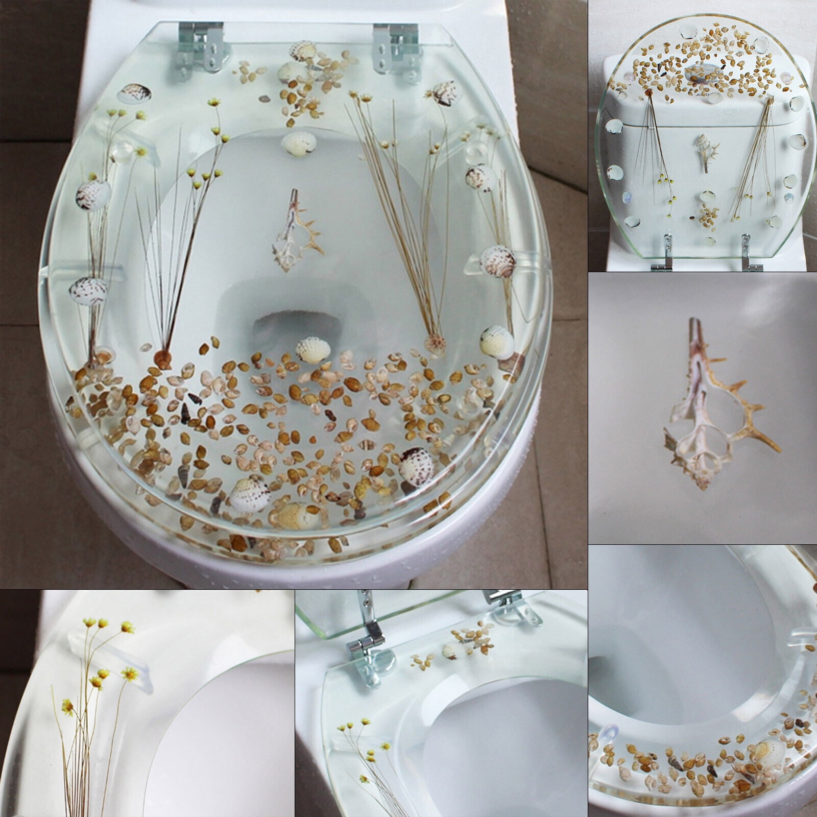 Transparent Toilet Seat Resin Toilet Seat Easy Clean Home Bathroom ...