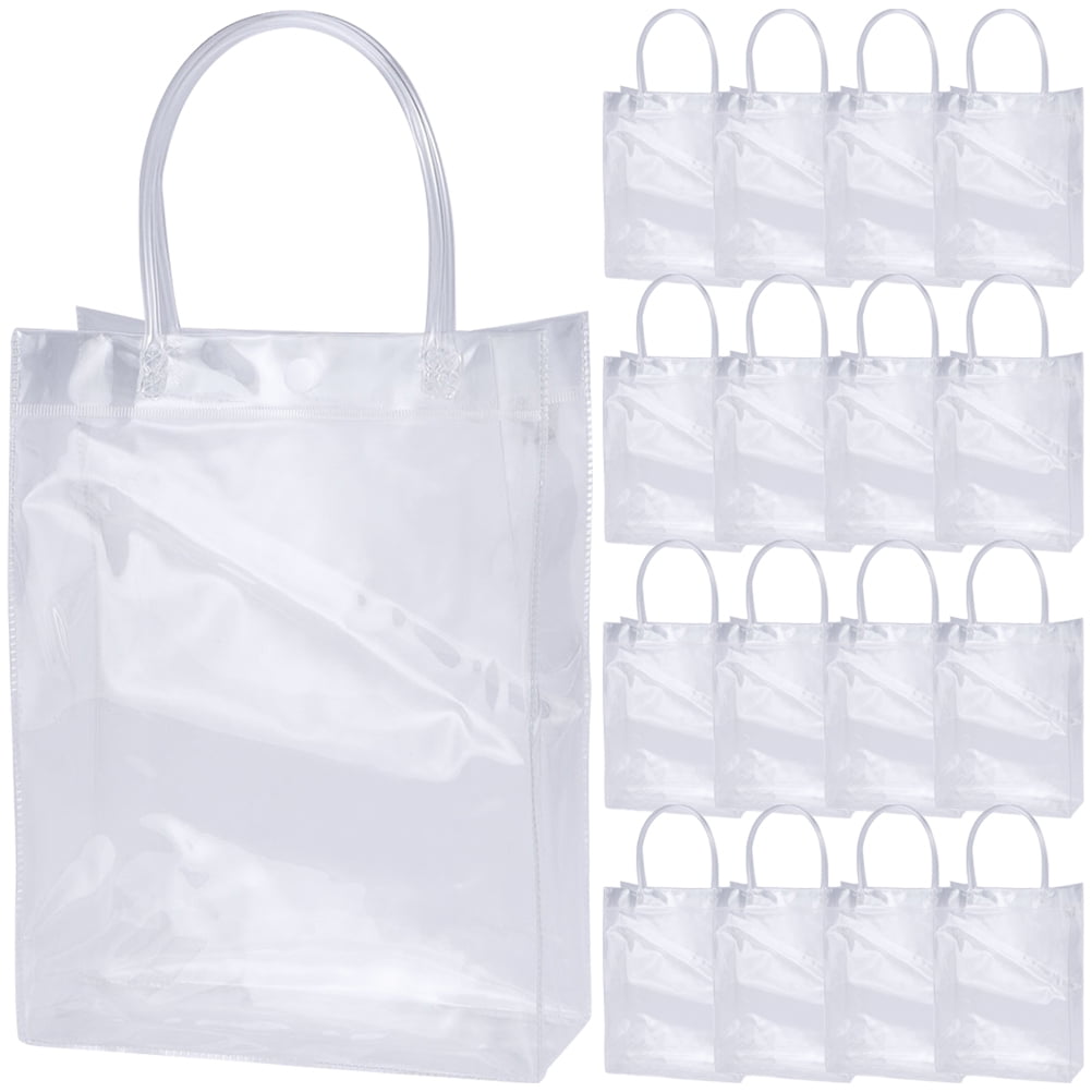 24pcs Reusable Transparent PVC Gift Bags for Logistics Small Clear Tote ...