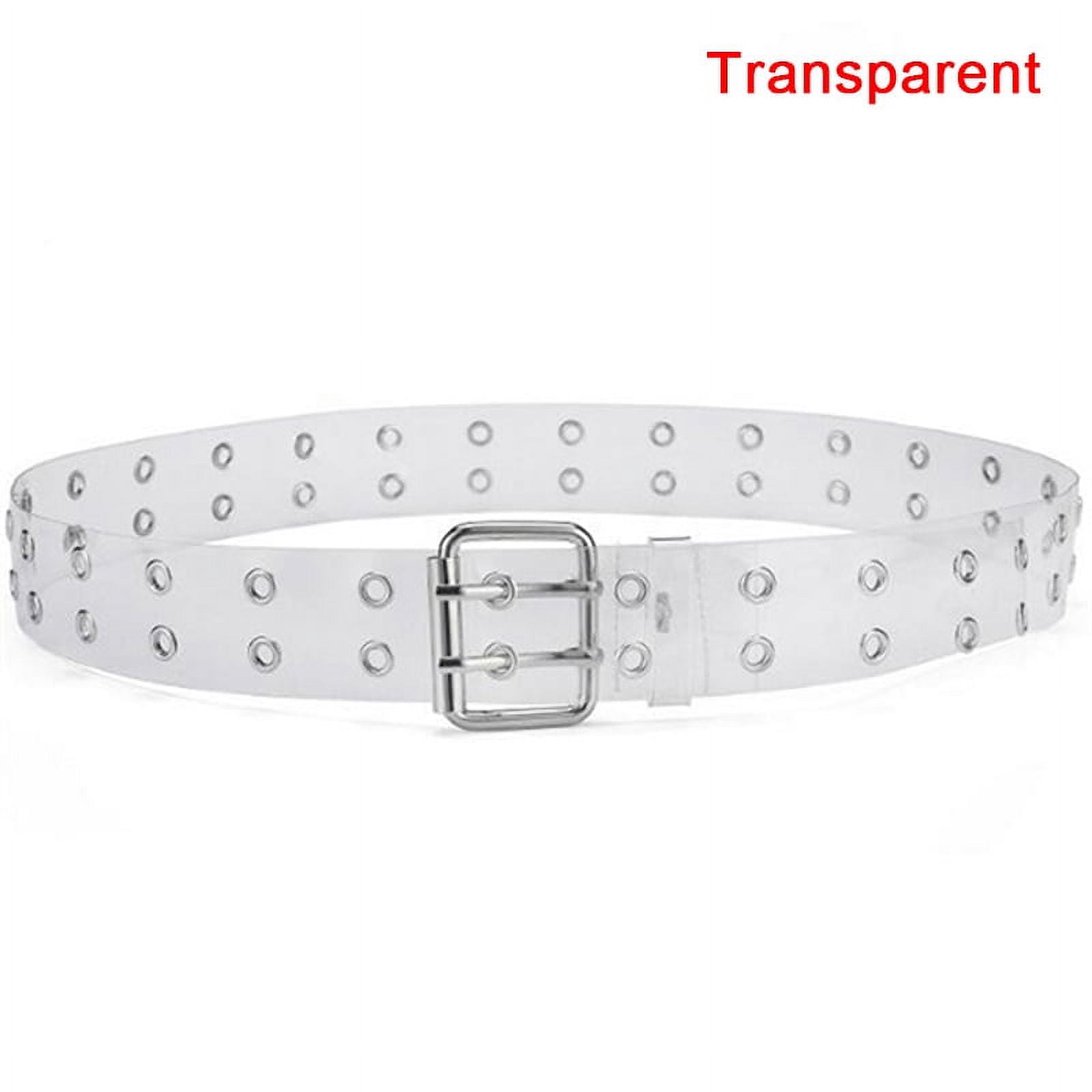 (Transparent) Transparent Laser Holographic Women Belt Punk Pin Buckle ...