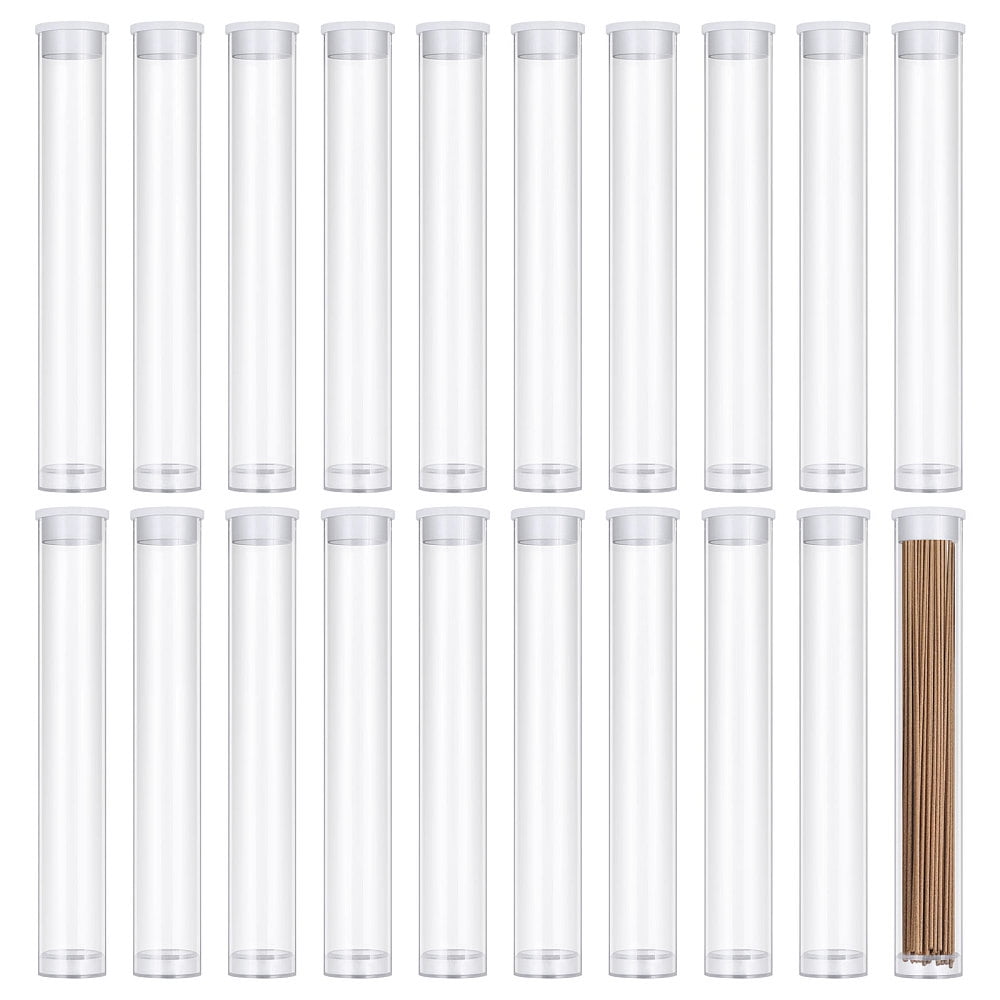 Transparent Tube Plastic Bead Containers with Lids Clear 12.9x1.85cm ...