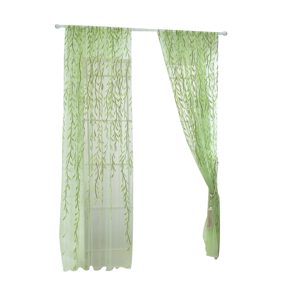 Transparent Tulle Window Sheer Window Screen Rod Pocket Voile Curtains ...