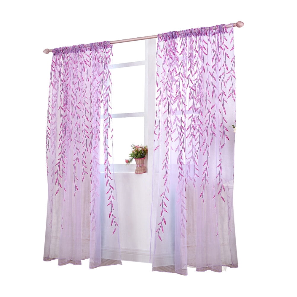 Transparent Tulle Window Sheer Window Screen Rod Pocket Voile Curtains ...