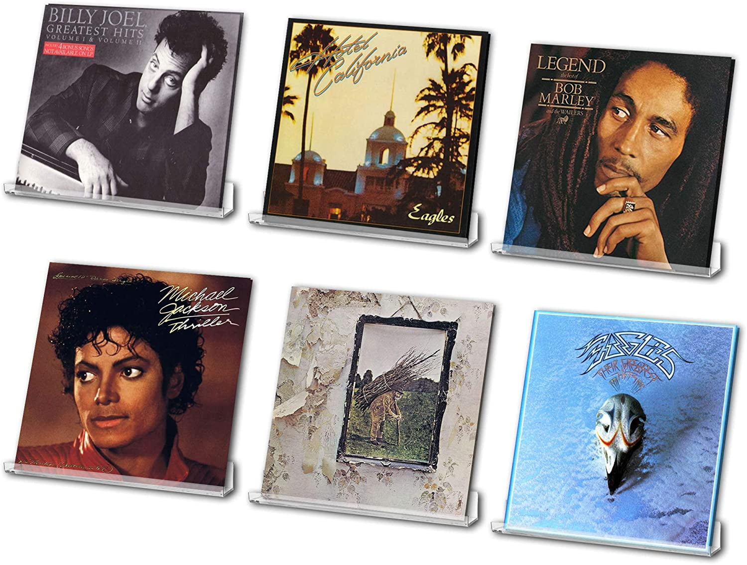 Pack of 6 Transparent Vinyl Record Shelves - Acrylic LP Album Organizer ...