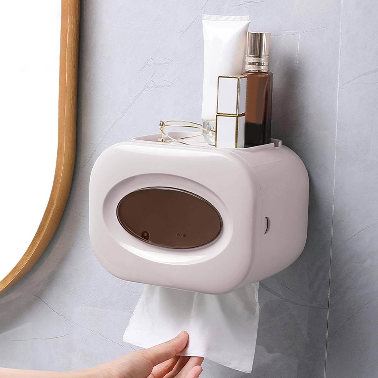 Transparent Wall-mounted Paper Towel Box, Multi-functional Storage ...
