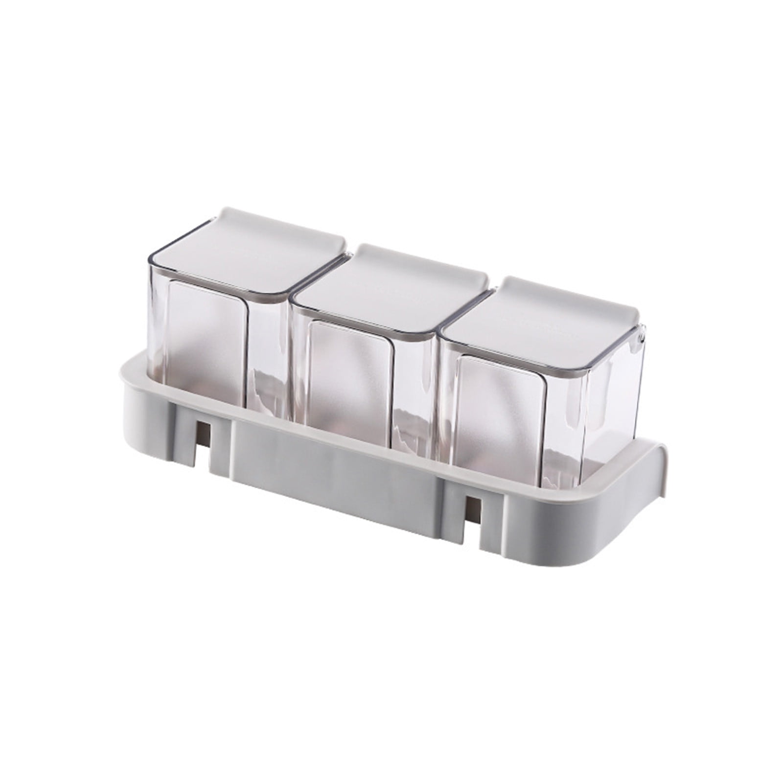 Transparent Wall-mounted Spice Jars, Plastic Flip Spice Containers, 3 ...