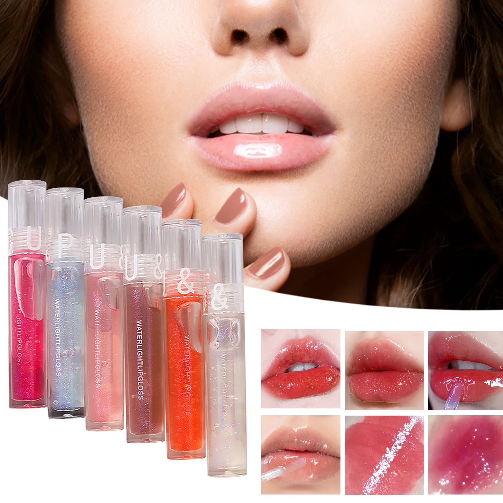 Transparent Water Light Glass Lip Gloss - Moisturizing Plumping Lip ...