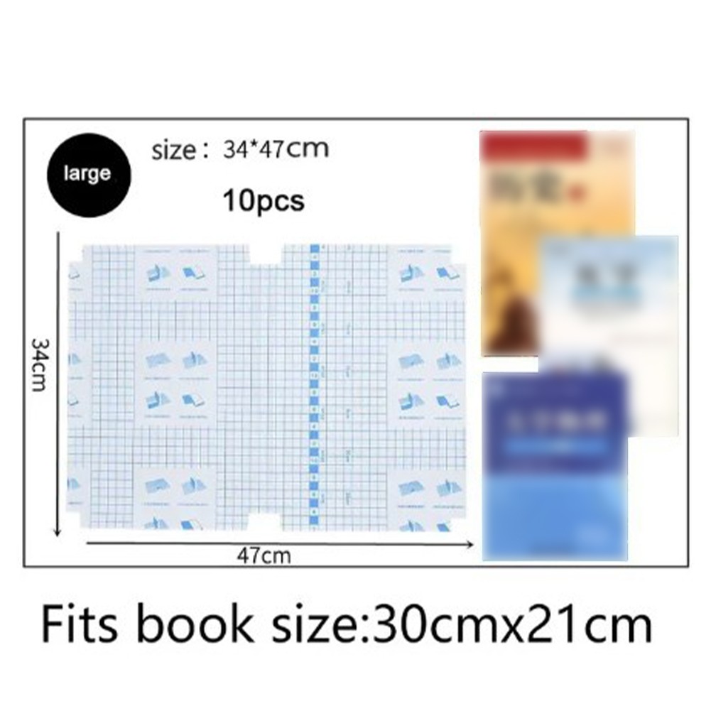 Transparent Waterproof Book Protective Covers Pack of 10 Self Adhesive ...