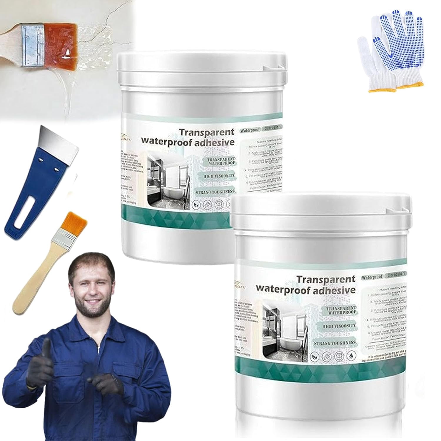 Transparent Waterproof Coating for Indoor & Outdoor, 5.29oz Waterproof ...