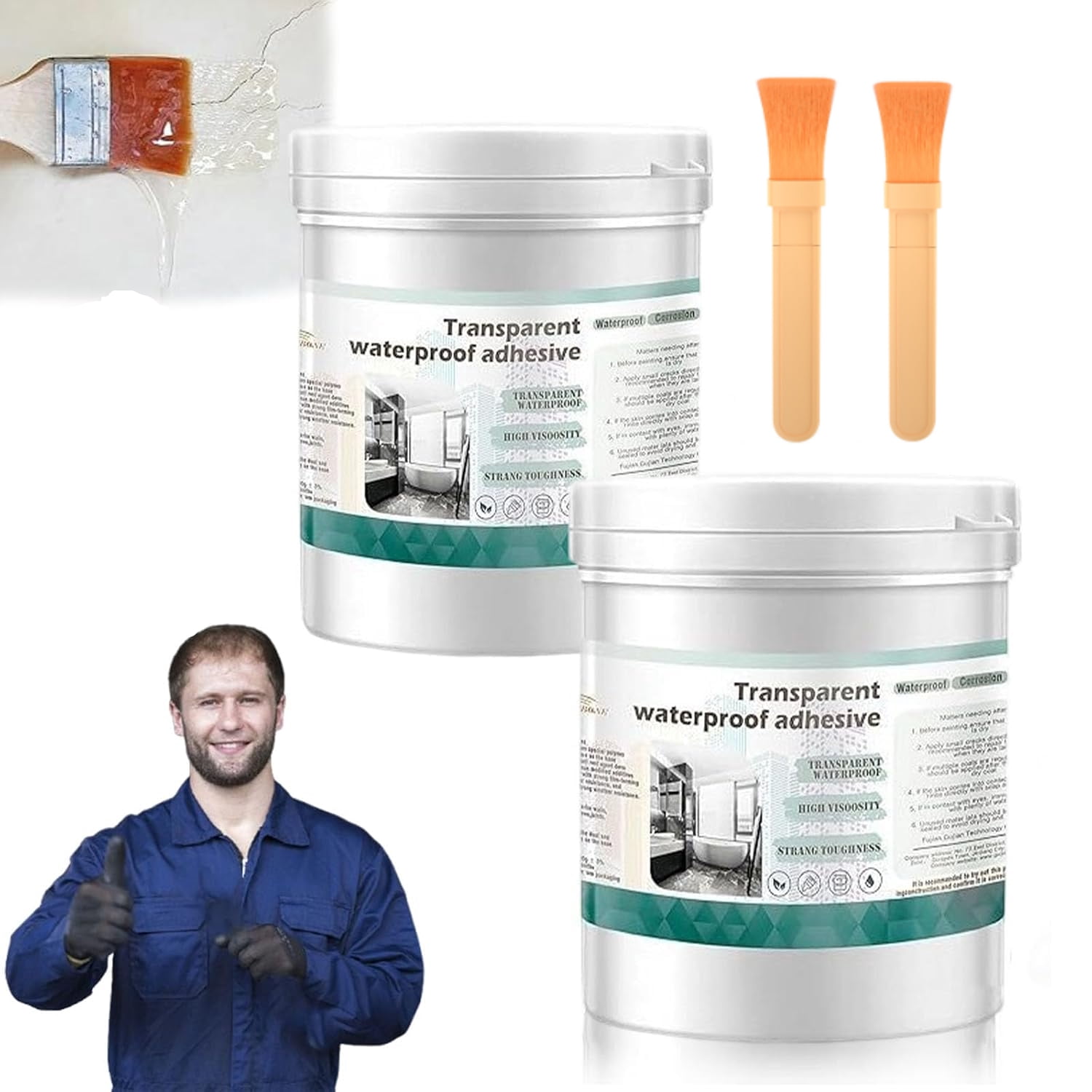 Transparent Waterproof Coating for Indoor & Outdoor, 5.29oz Waterproof ...