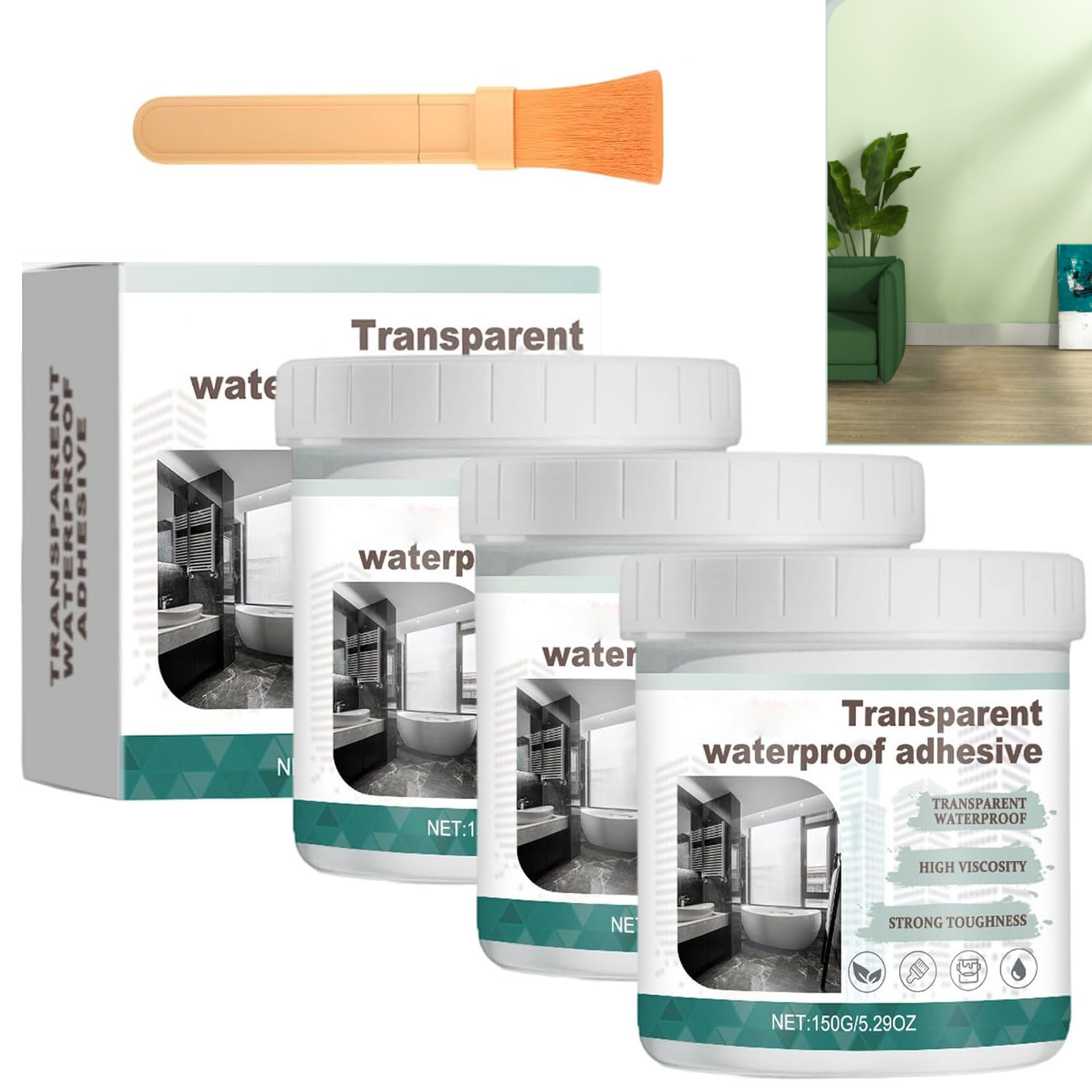 Transparent Waterproof Coating for Indoor & Outdoor, Water-Based ...