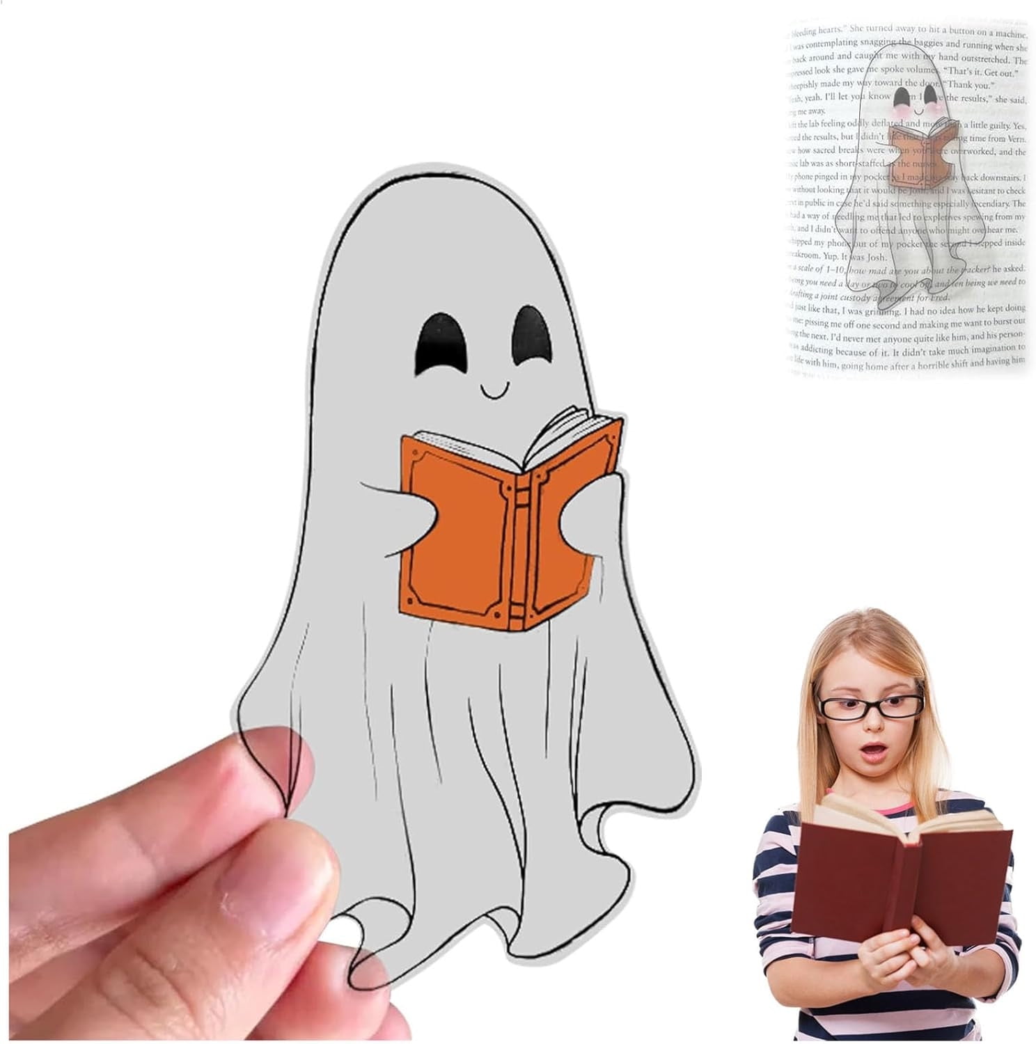 Transparent Waterproof Ghost Bookmark | Halloween Gothic Bookmarks ...