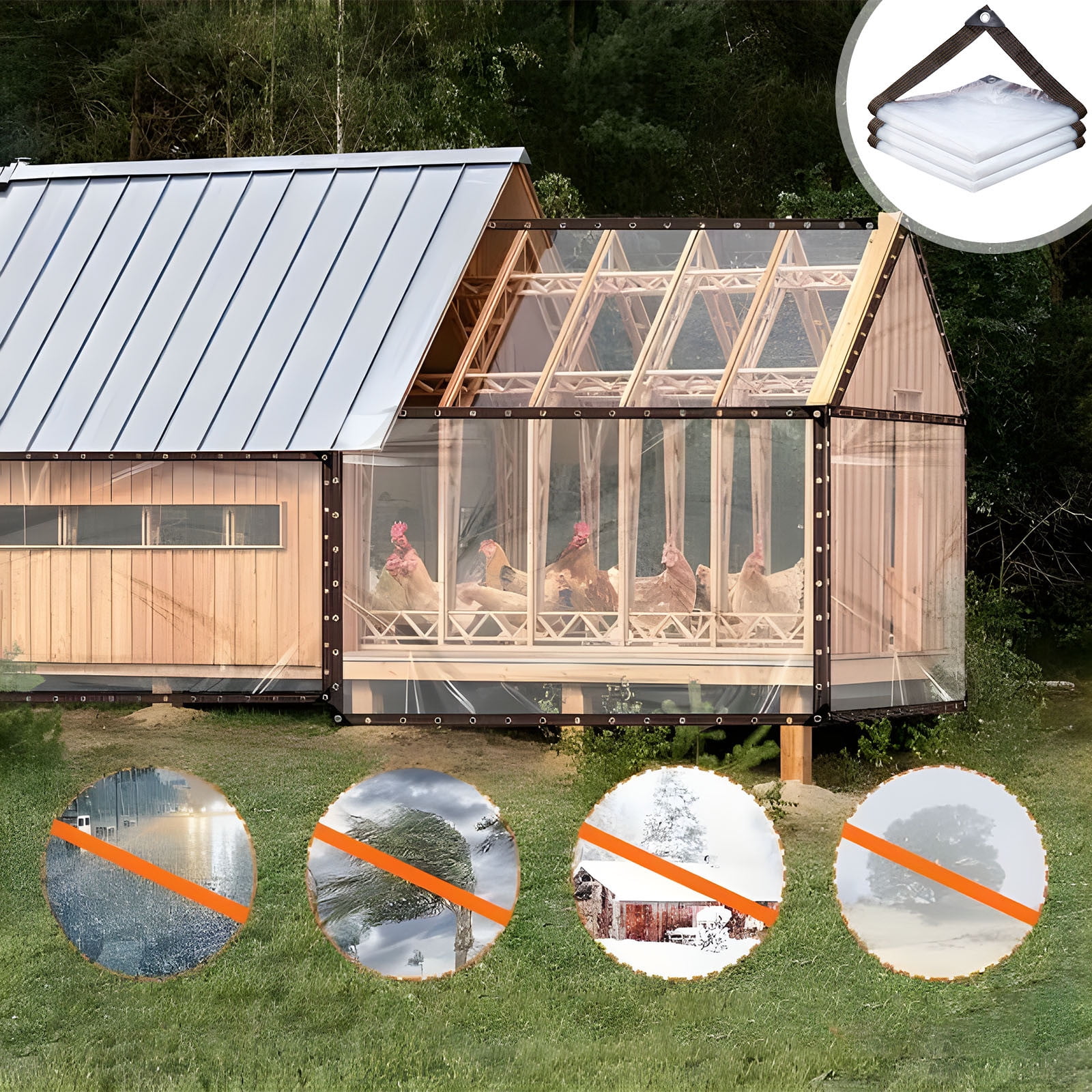 Transparent Waterproof Outdoor Rain Cover | Clear Plastic Tarp with ...