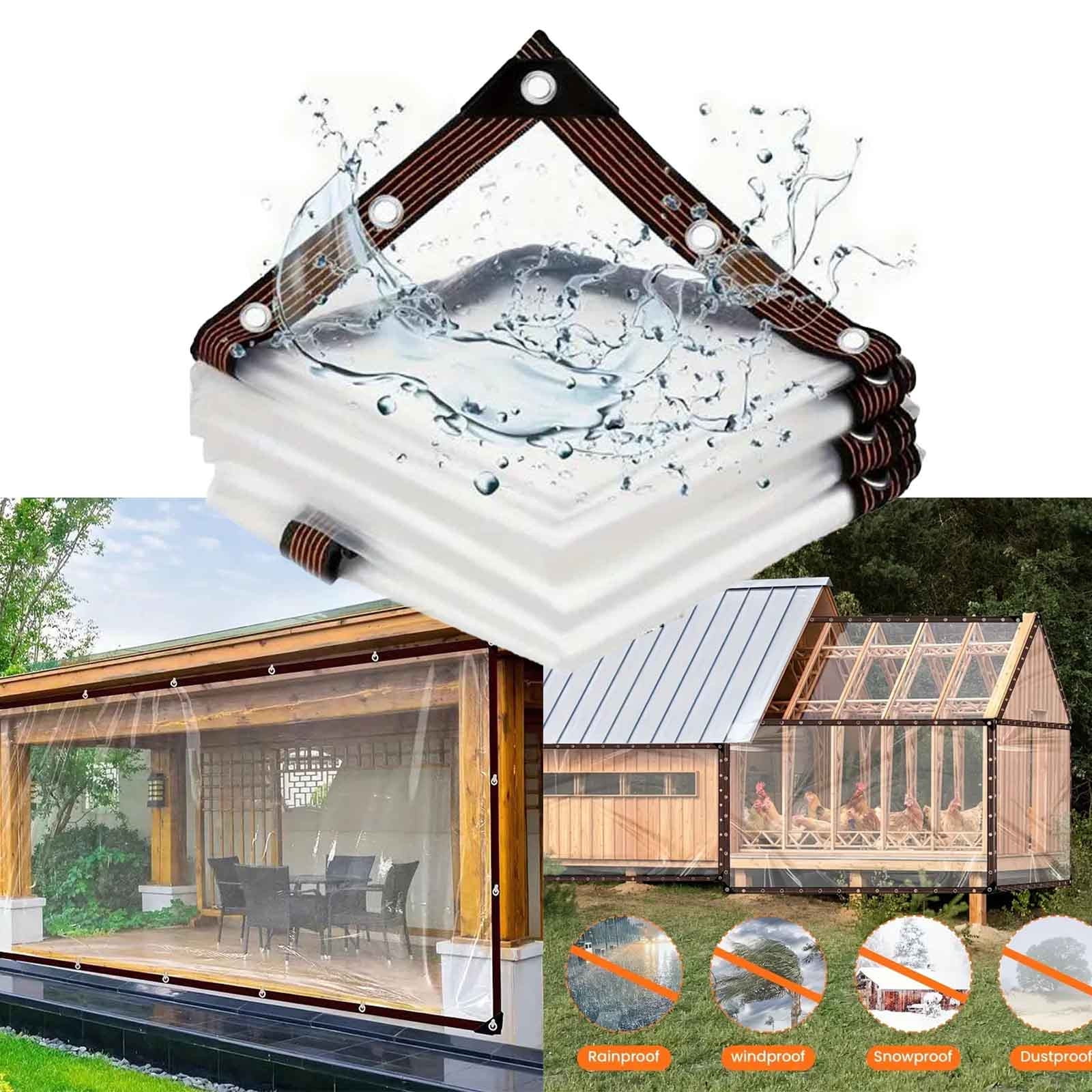 Transparent Waterproof Outdoor Rain Cover with Reinforced Seals | Heavy ...
