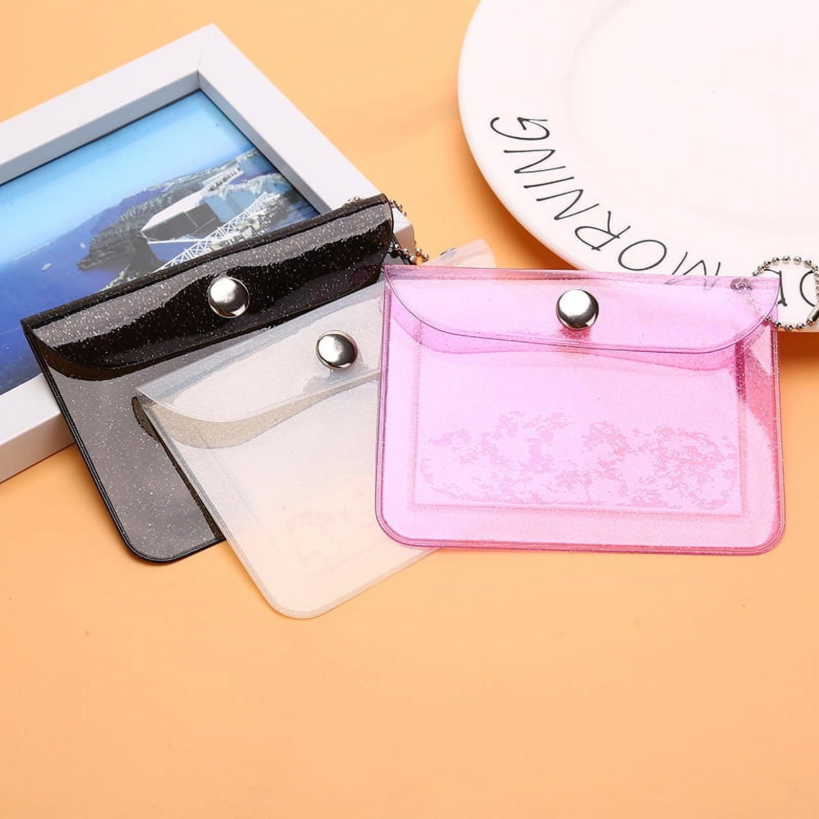 Transparent Waterproof PVC Business Card Holder Mini Wallet Girls Coin ...
