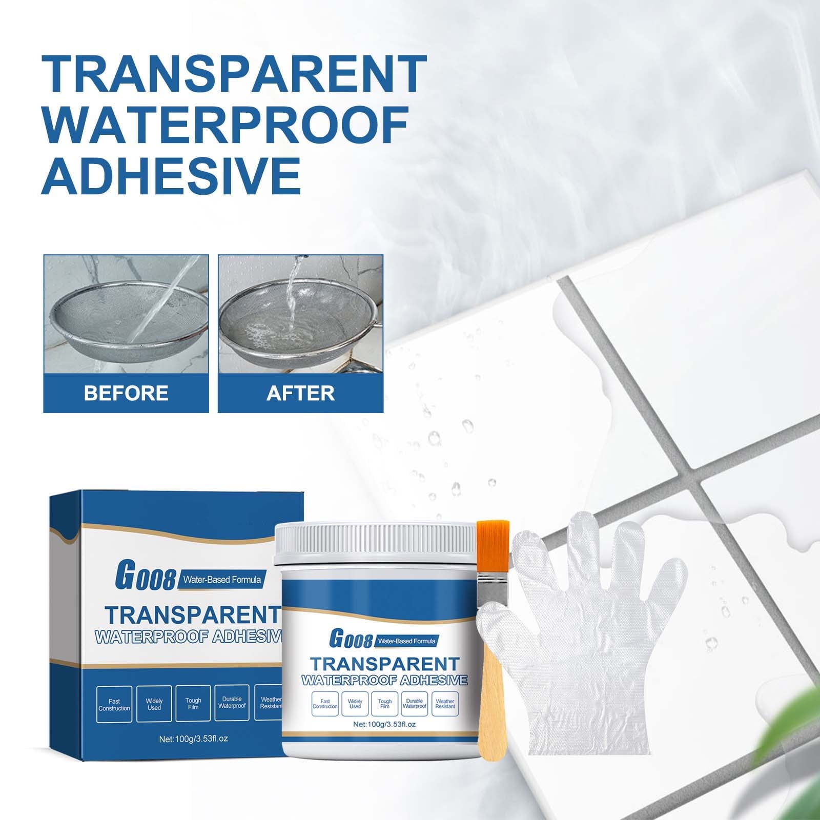 Transparent Waterproof Sealant Coating | Leak Repair for Bathroom ...