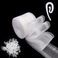 Transparent Wave Pleat Curtain Tape -10 Yards/100 Hooks White Nylon ...