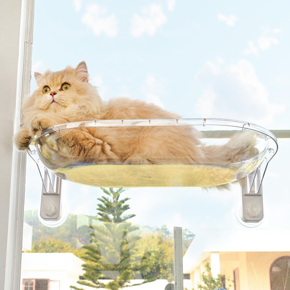 Transparent Window Perch, Easy to Install & Clean Hammock with 4 ...