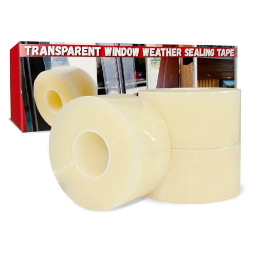 Transparent Window Weather Sealing Tape, 2 inch x55Yards(165 FT) x3 ...