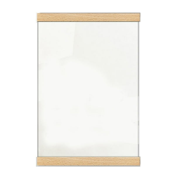 Transparent Wooden Acrylic Photo Frame Magnetic Poster Display Picture ...