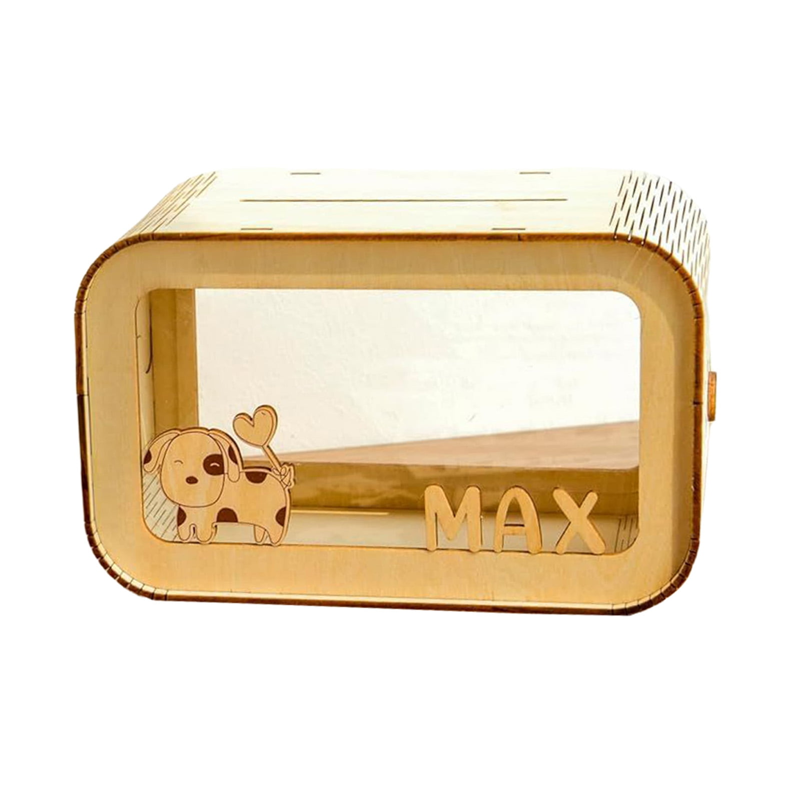 Transparent Wooden Money Box - Large Capacity Piggy Bank, DIY Coin Cash ...