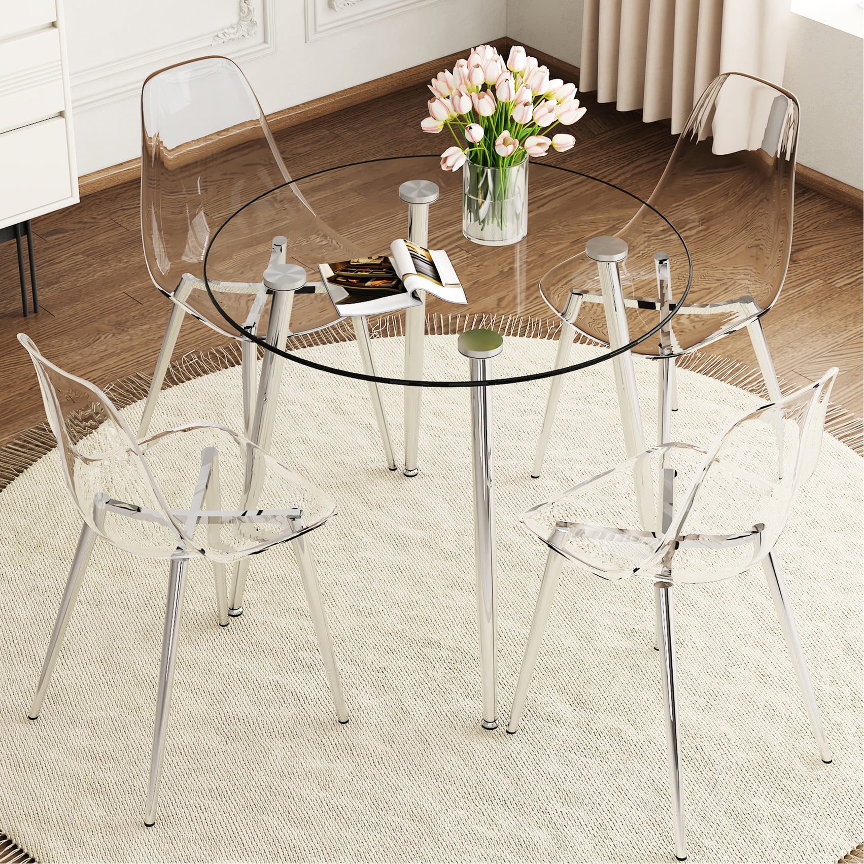 Transparent aesthetics - Glass table and chairs to add visual ...