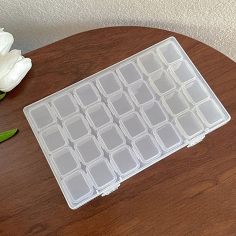 Transparent and Mix Colors Nail Art Tools Storage Box Compartment ...