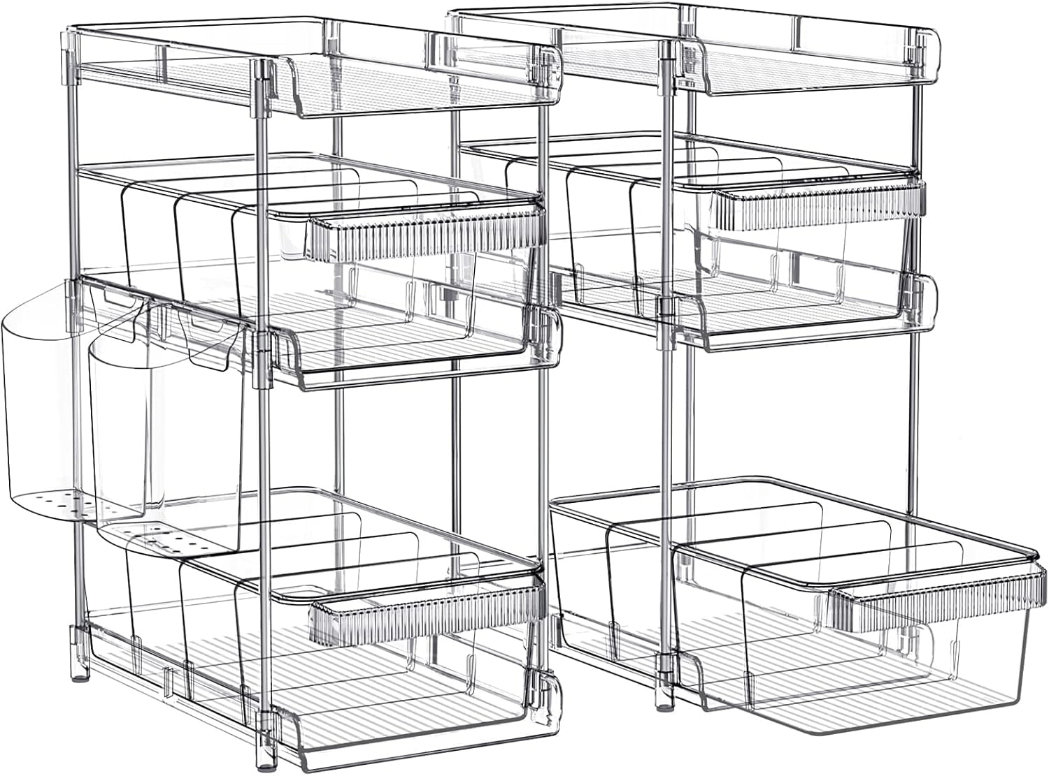 Transparent bathroom organizer, pull-out organizer and storage box ...