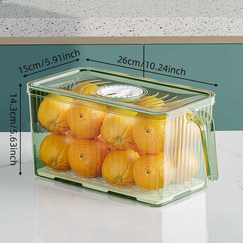 Transparent organizer with handle and lid, stackable refrigerator ...