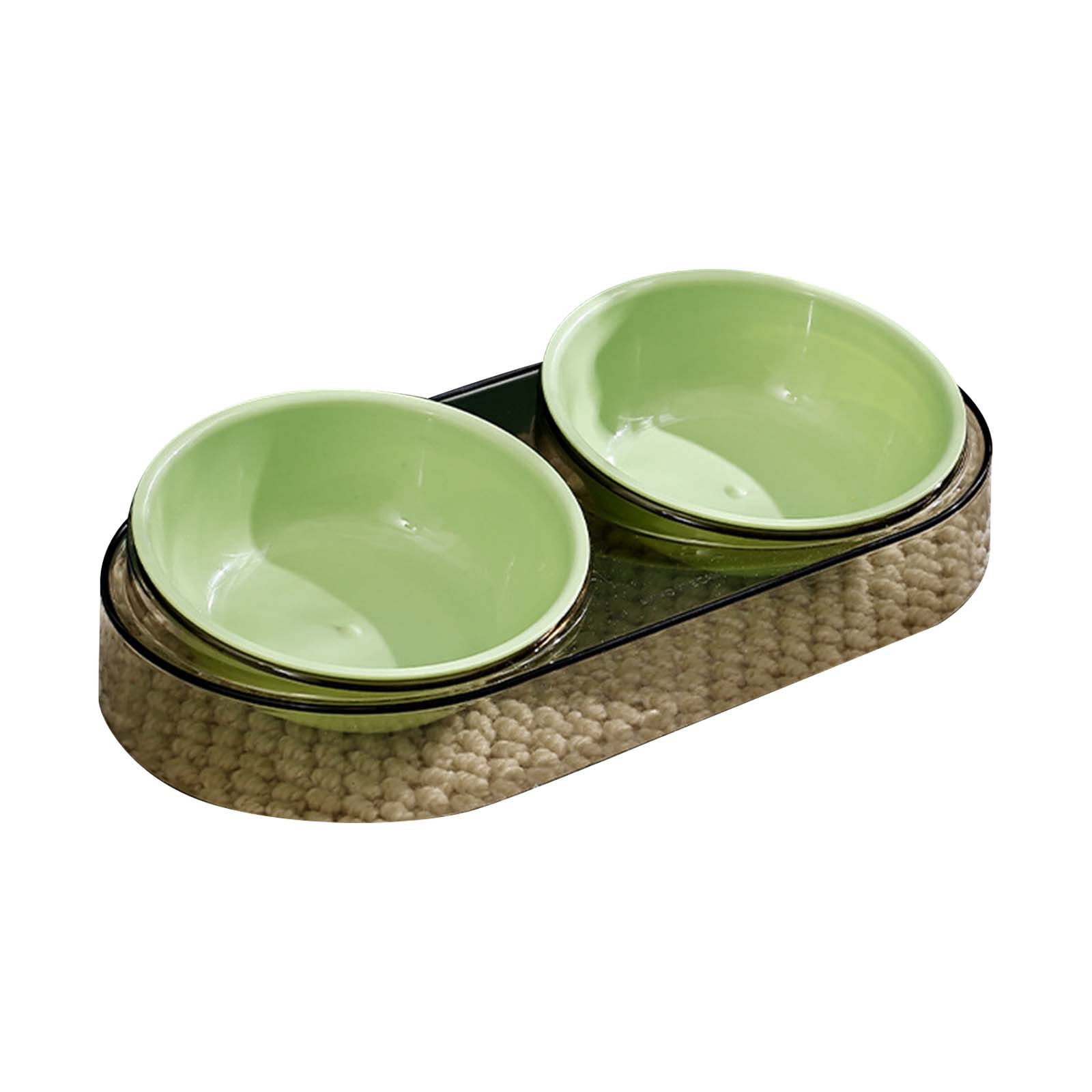 Transparent pet double-compartment bowl, food-grade cat and dog pet ...