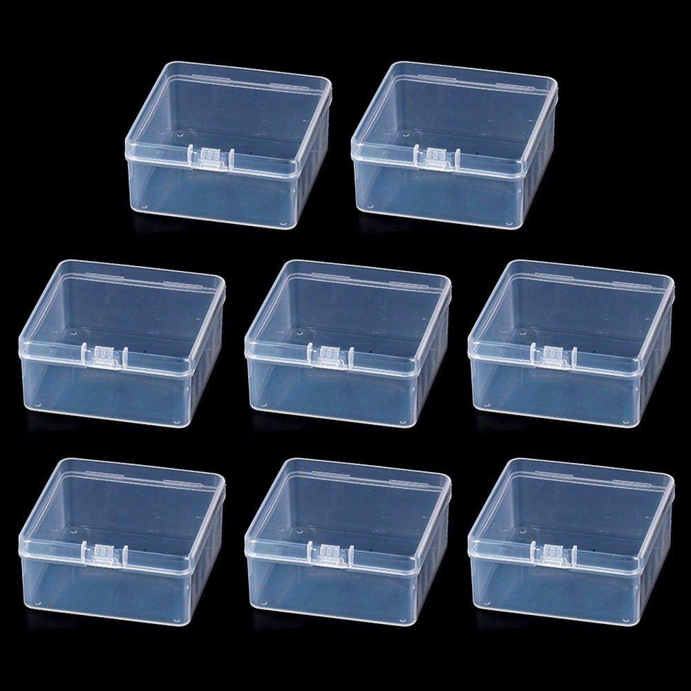 Transparent plastic box with storage box with lid, 75*75*35mm, 8 pcs ...