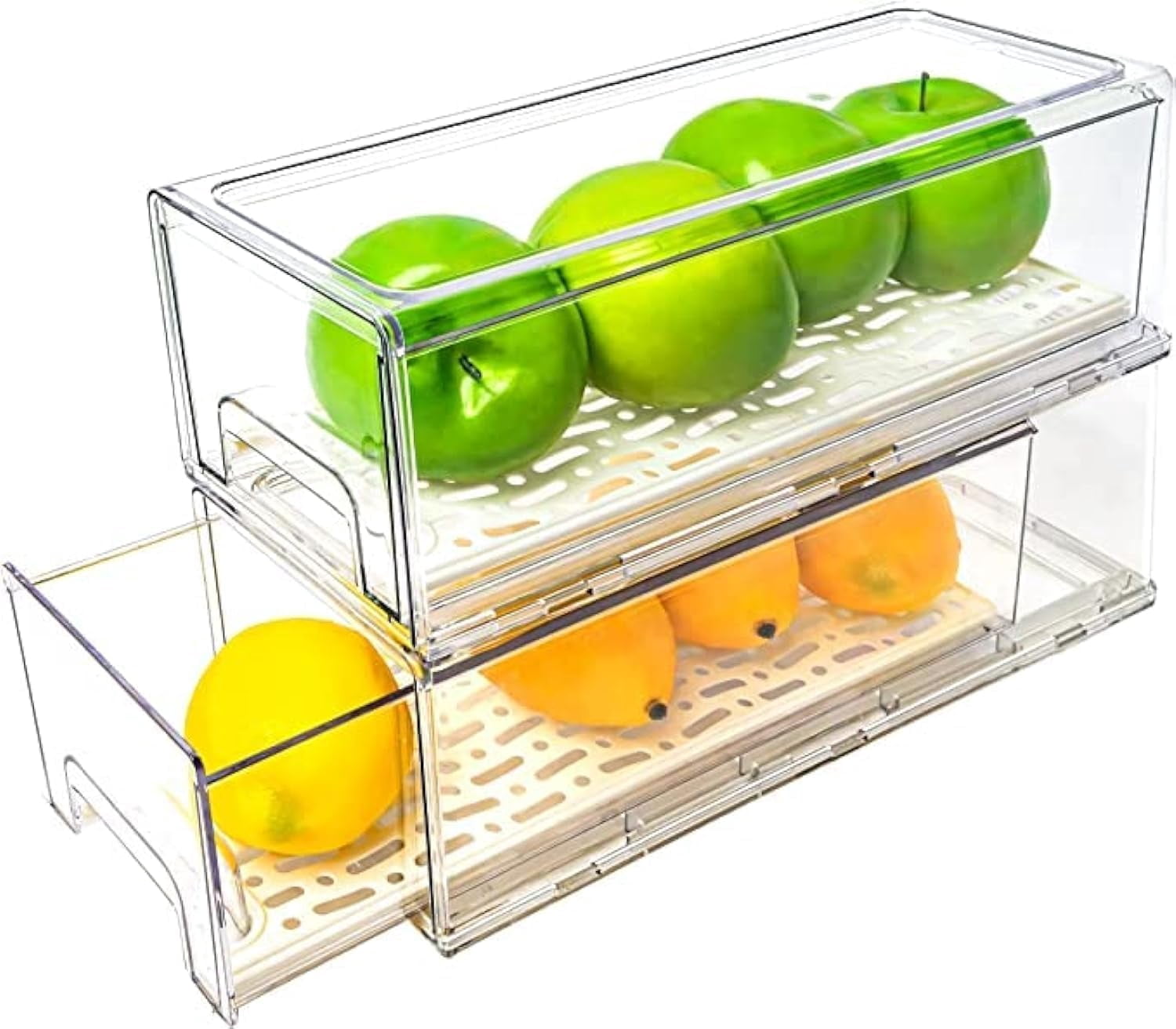 Transparent refrigerator drawer pull-out stackable refrigerator drawer ...