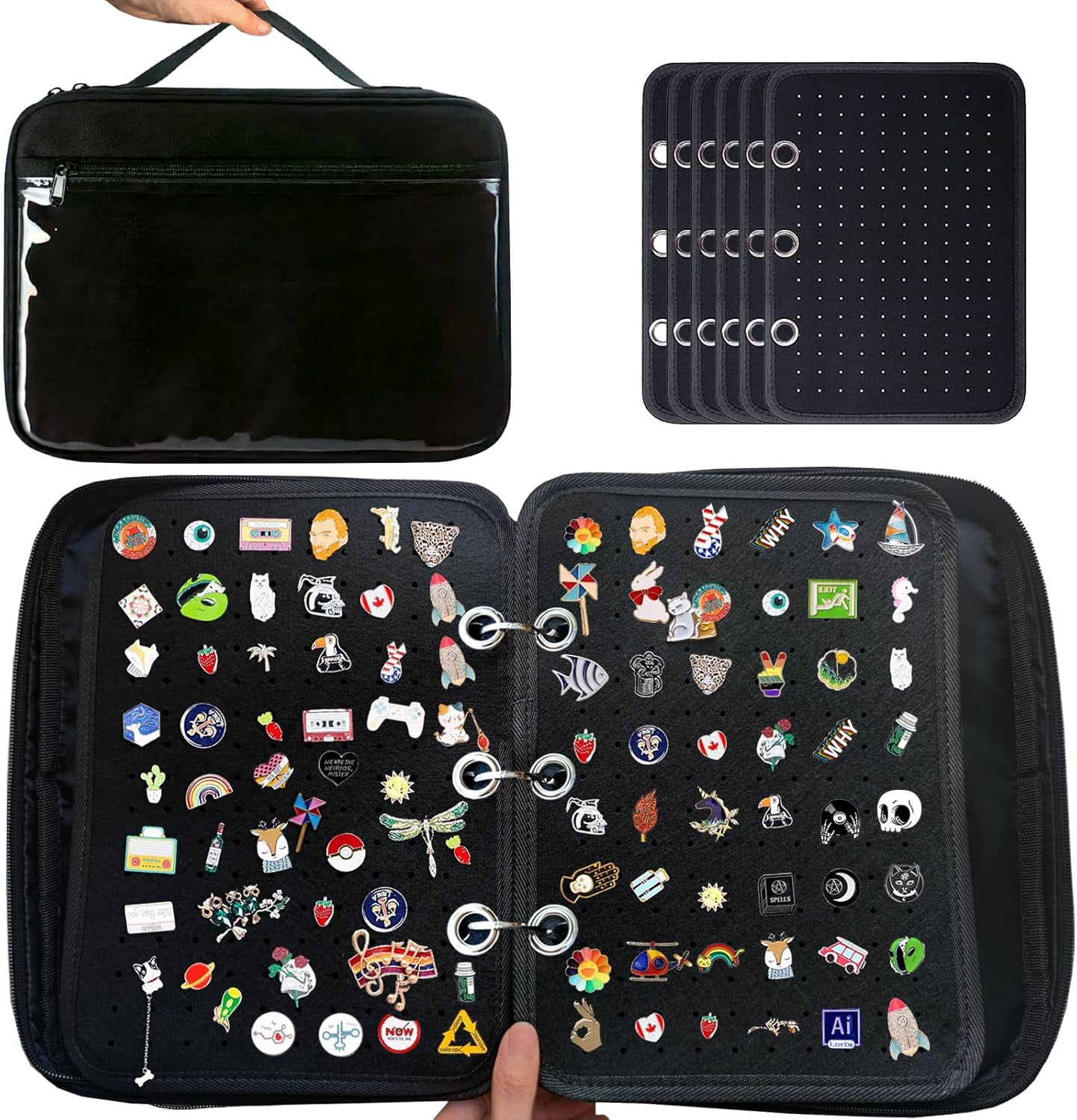 Transparenter Pin Books For Collectors, Enamel Pin Display Pages Pin ...