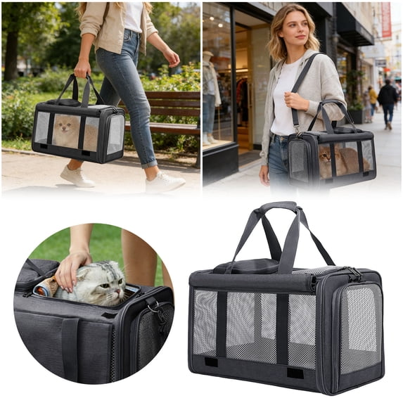 Transport Box for Cats, Puppy Transport Box with Organiser, for Indoor ...