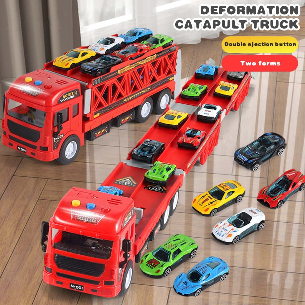 Transport Car with Ejection Race Track Creative Press Ejection Mini Car ...