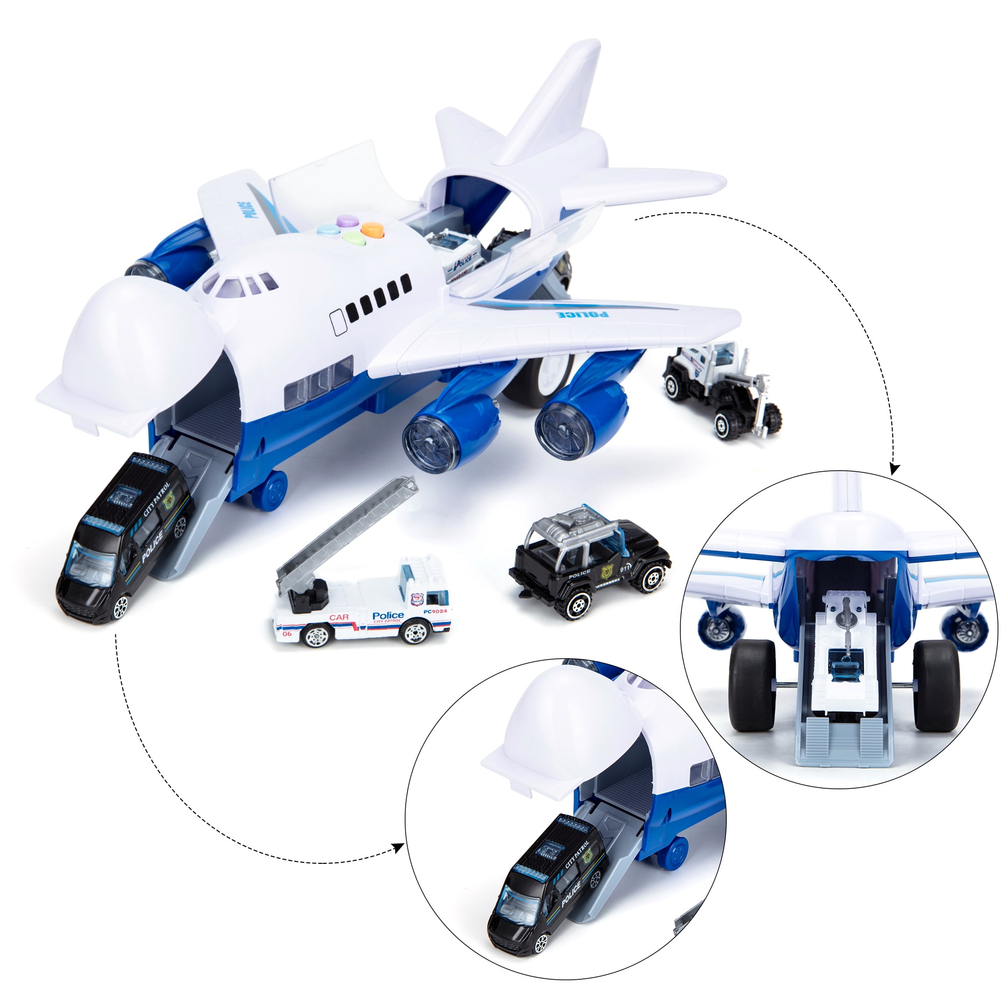 Transport Cargo Airplane Toys, Car Toys for Boys, Plane Toys with 6 ...