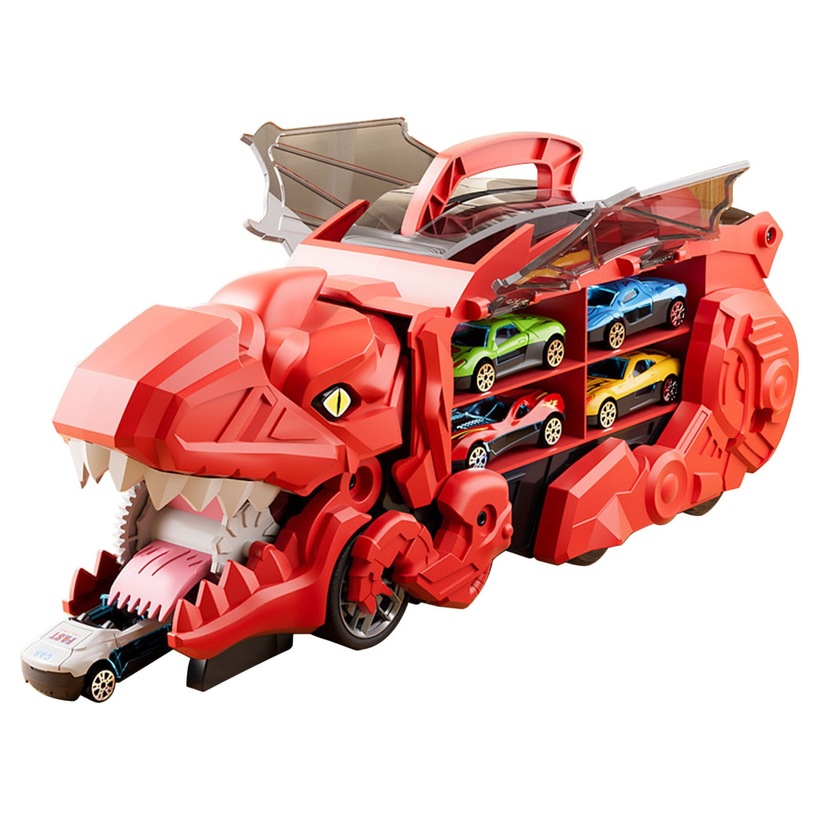Transport Dinosaur Truck With City Ultimate Hauler Race Track Transforms Into Stomping Standing