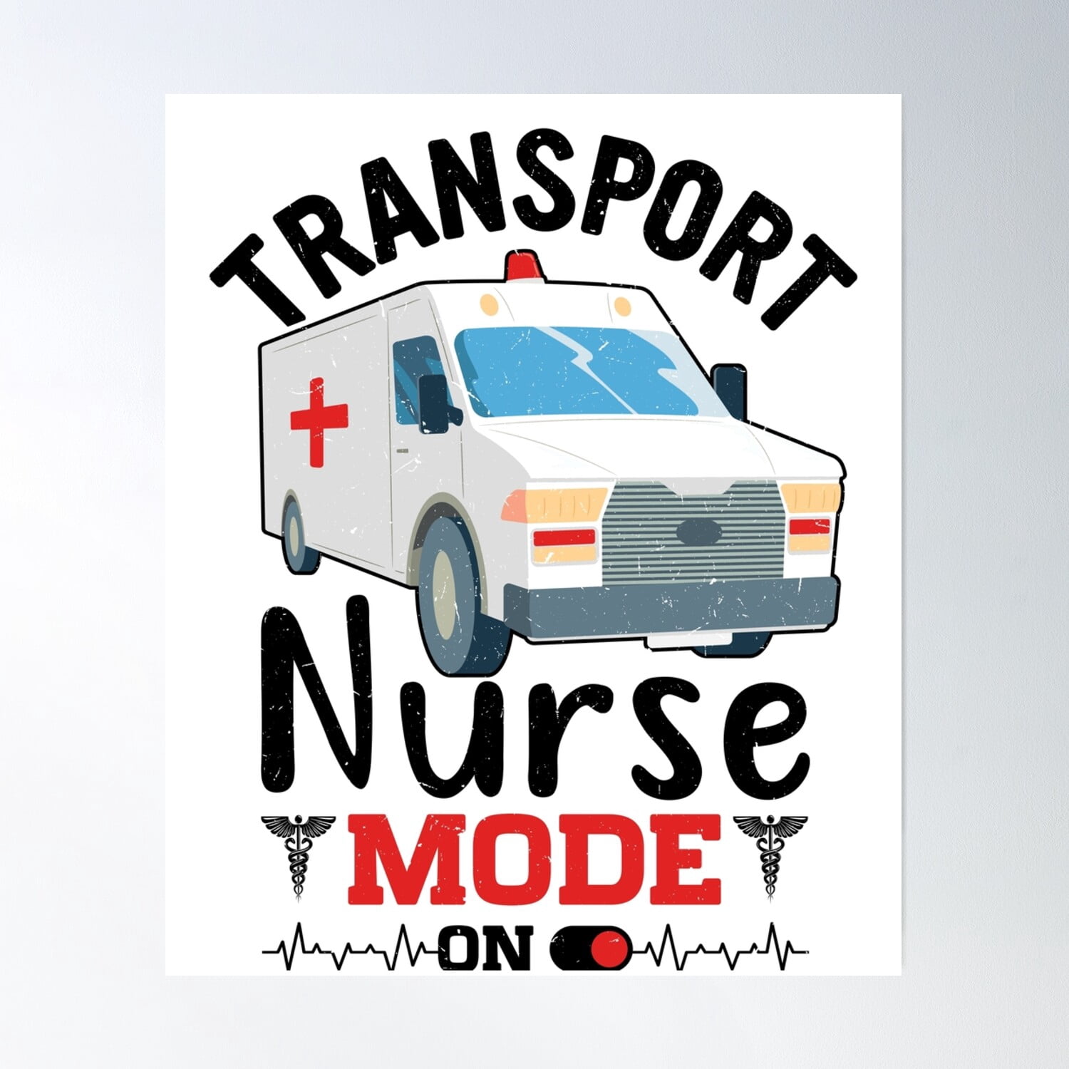 Transport Nurse Critical Care Ambulance Nurse Poster Wall Art, Modern ...