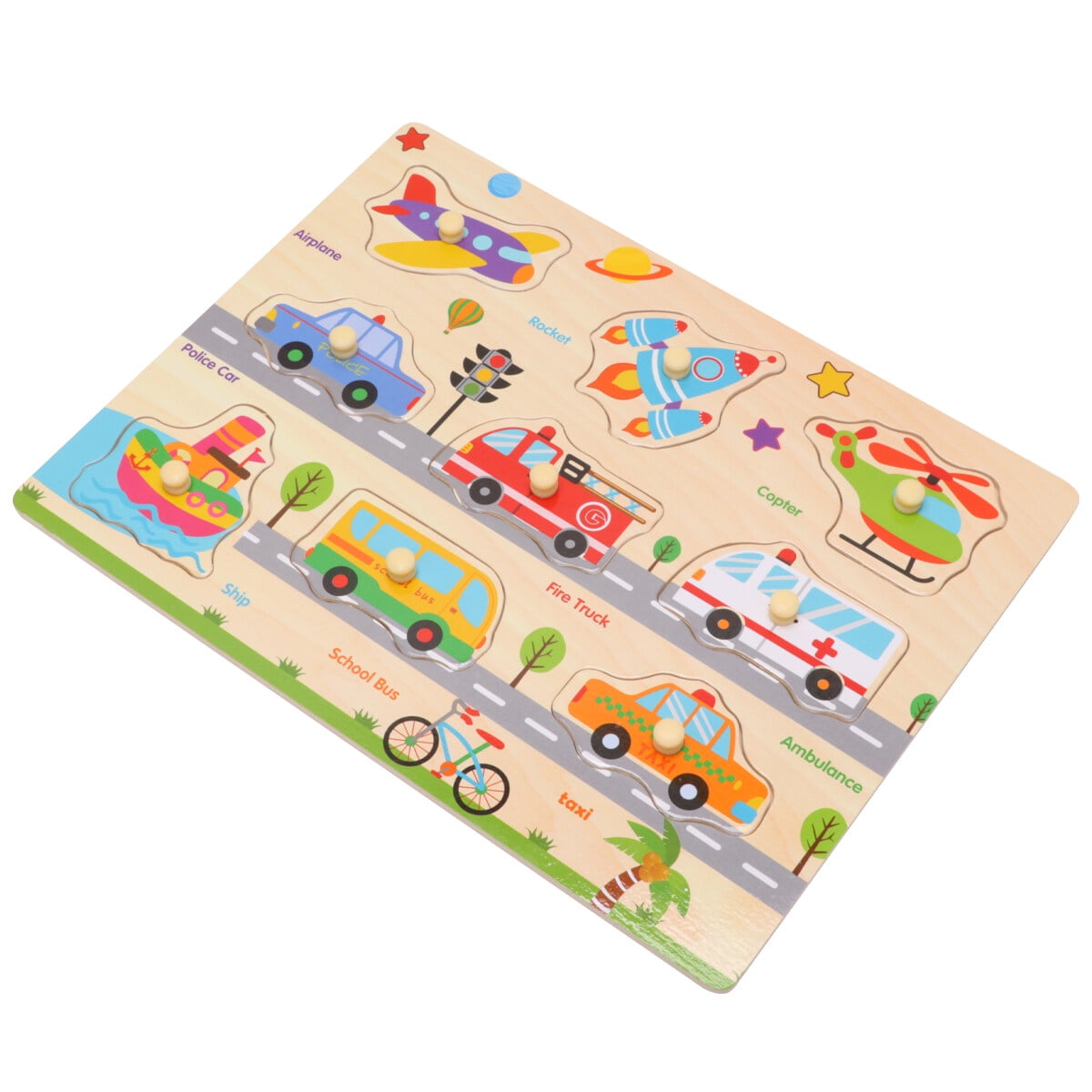 Transport Puzzle Wooden Puzzles Various Shapes Puzzles Rich Colors ...