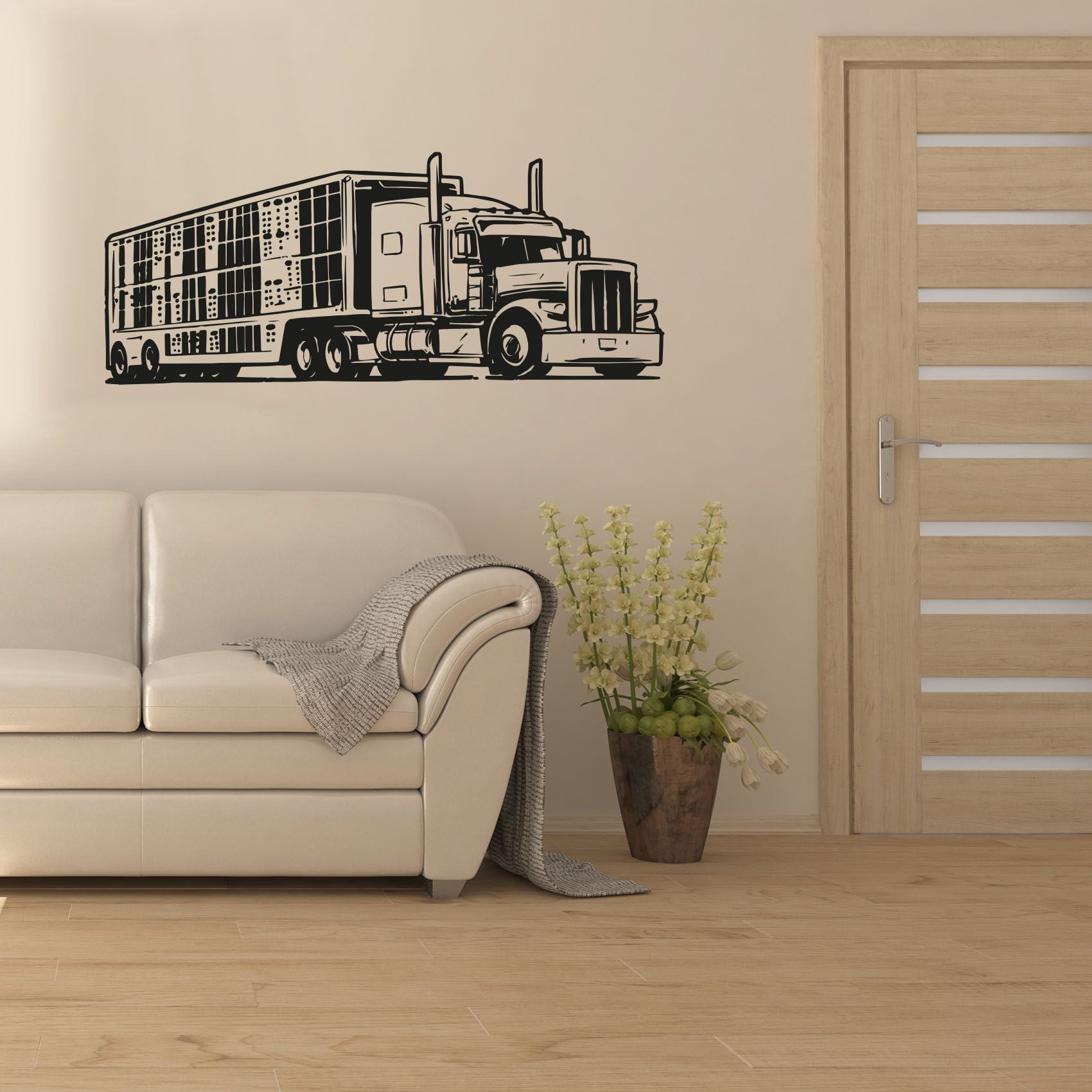 Transport Truck Trucks Monster Truck Toy Cars Vehicle Wall Sticker Art ...