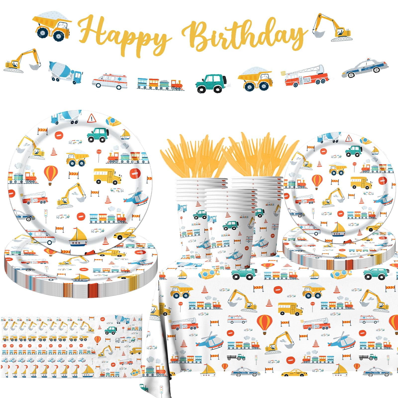 Transportation Birthday Party Supplies,142Pcs SSF20 Transportation ...