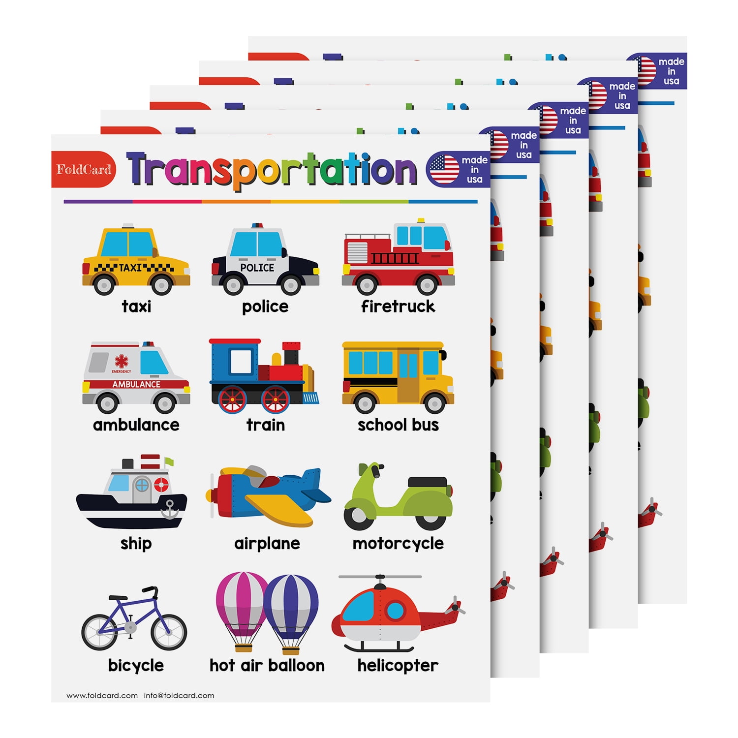Transportation Chart for Preschool to Grade 1 Kids – Bright and ...