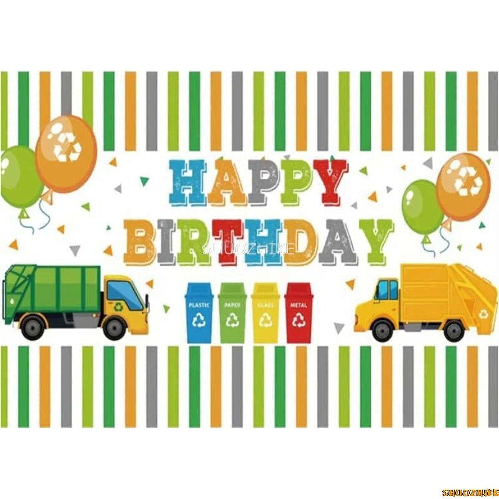 Transportation Happy Birthday Party Backdrop Automobile Planes Car Boy ...