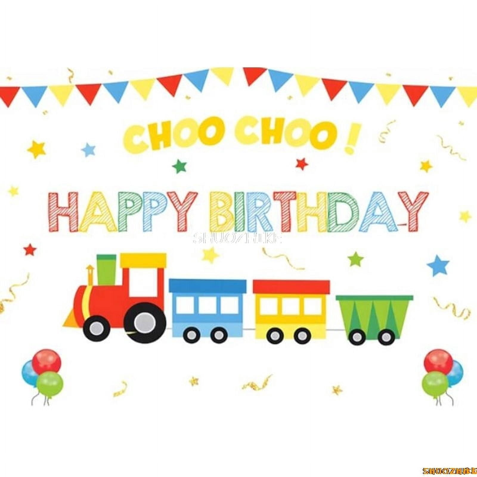 Transportation Happy Birthday Party Backdrop Automobile Planes Car Boy ...